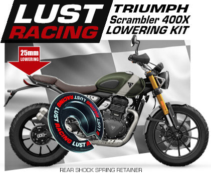 Triumph Scrambler 400X lowering kit – LUST Racing